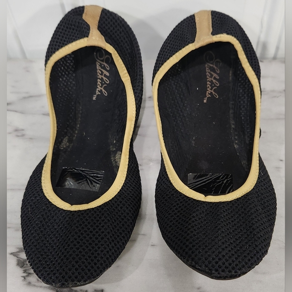 Sidekicks | Shoes | Sidekicks Black Tan Mesh Ballet Flats Womens Size L ...